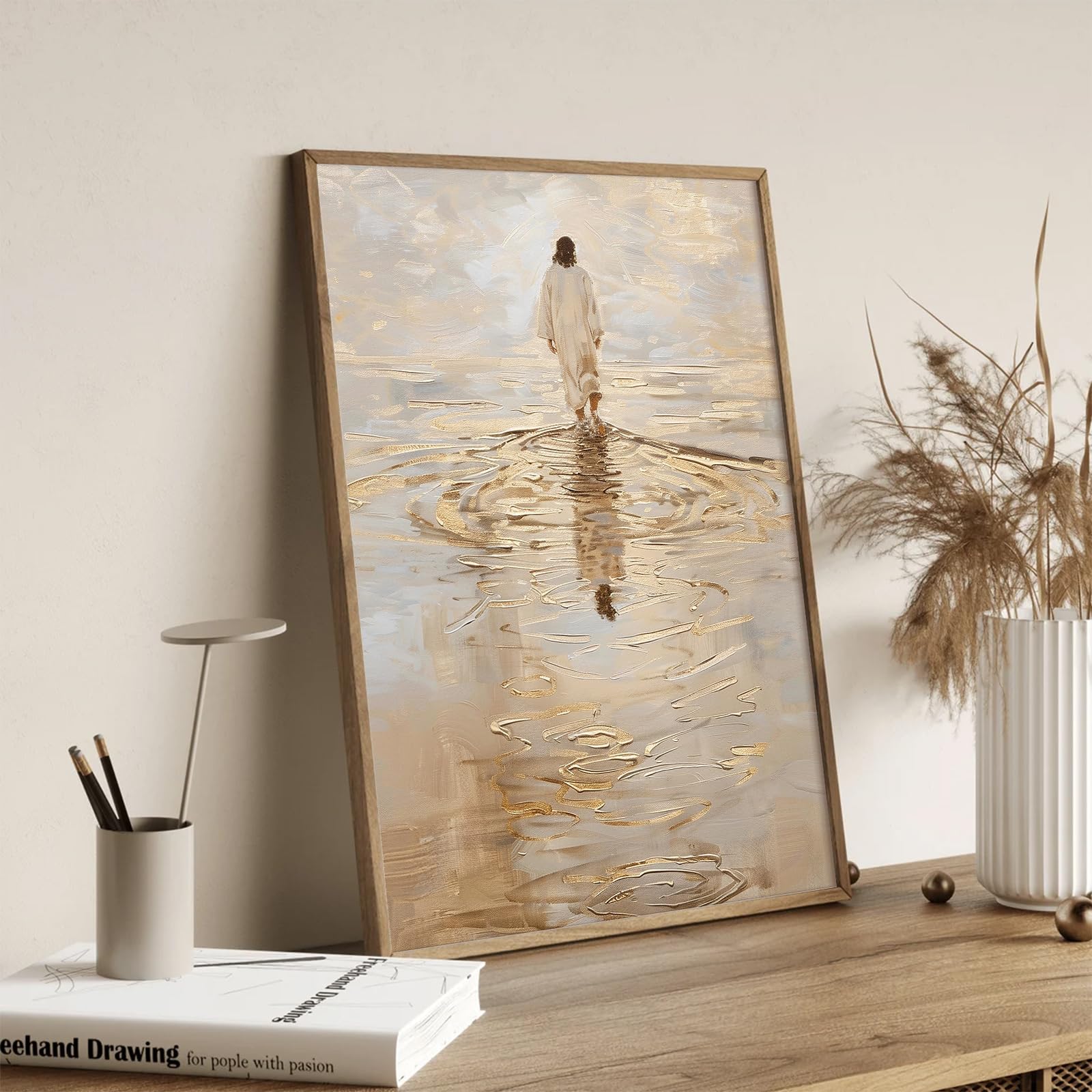 Jesus Walking on Water Wall Art Christian Canvas Wall Decor Religious ...