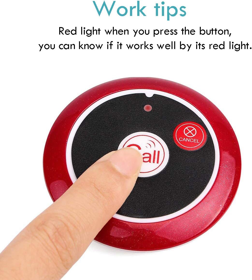 Retekess TD008 Pager System Button Transmitter, Two-Key Call Pager for ...