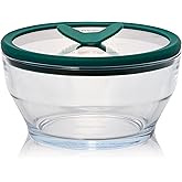 Amazon.com: Anyday 8-Cup Glass Food Storage with Glass Lid, Round Deep ...