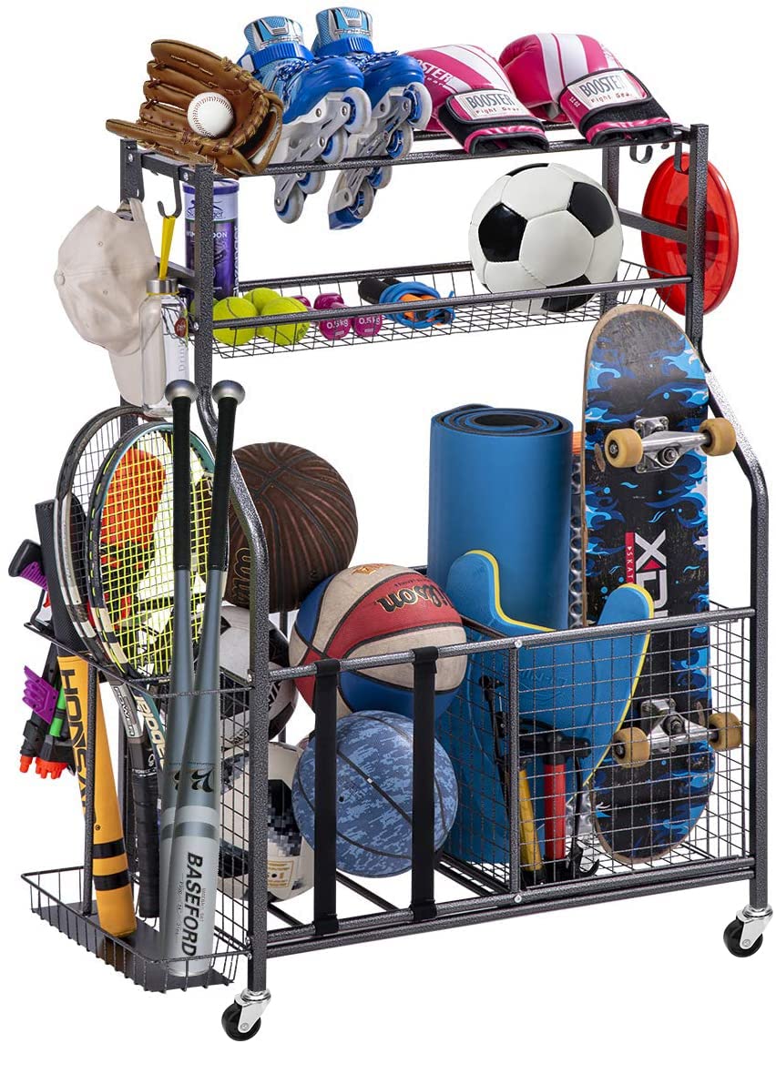 Mua Garage Sports Equipment Storage Organizer with Baskets and Hooks ...