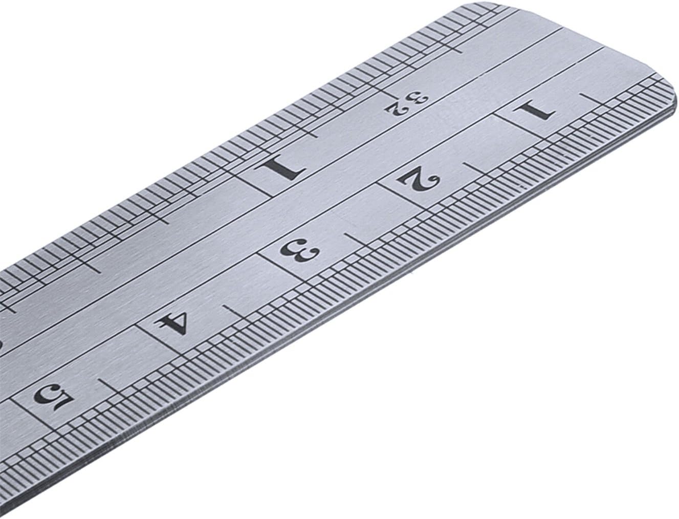 Stainless Steel Ruler Kit Metal Ruler with Conversion Table, 12 Inch ...