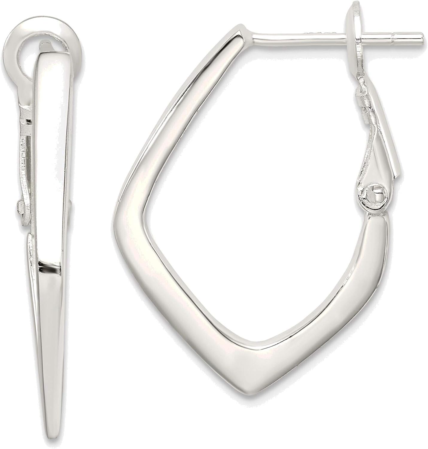Amazon.com: Solid Sterling Silver Omega Back Earrings: Clothing