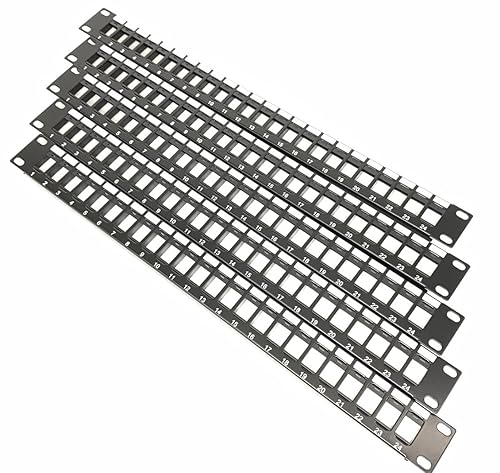 Metal Master - 5 Pack Rackmount or Wall Mount 24 Port UTP Keystone ...