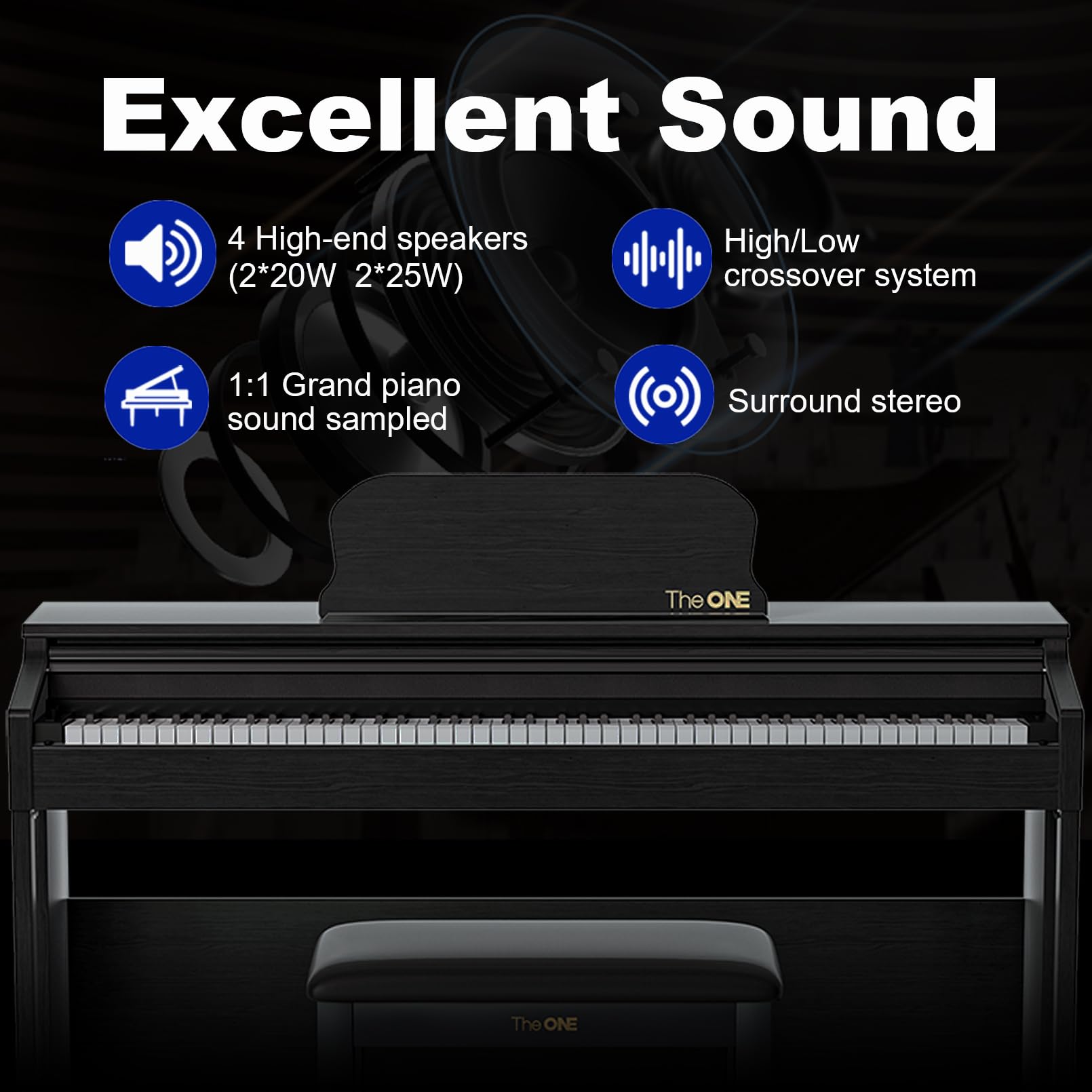 Mua The ONE Digital Piano with Lighted-up 88 Hammer Action Keys, Smart ...