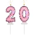 Amazon.com: Girls Birthday Number 20 Candles, 2.95in Glitter Butterfly ...