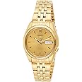 Amazon.com: SEIKO Men's SNK366K 5 Automatic Gold Dial Gold-Tone ...