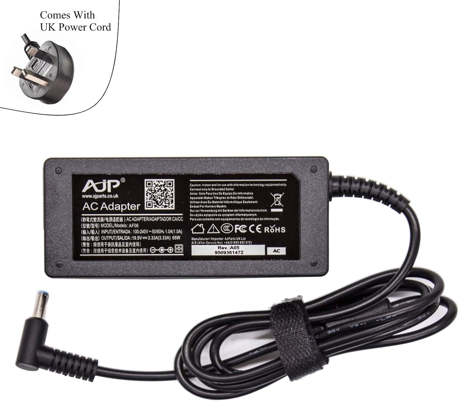 Wikiparts HP HSTNN-DA40 Replacement Laptop Adapter 65W AC Charger Power ...