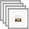 Amazon.com: KINLINK 11x11 Picture Frame, Grey Square Solid Wood Frames for Pictures 4x4 and 8x8 ...