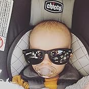 Babyfied Apparel Baby Wayfarer Sunglasses Black w/Strap 0-2 Yrs: Amazon ...