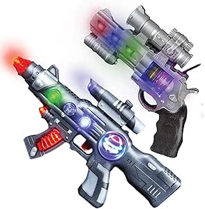 Amazon.com: LED Light Up Toy Gun Set by Art Creativity - Includes 12.5 ...