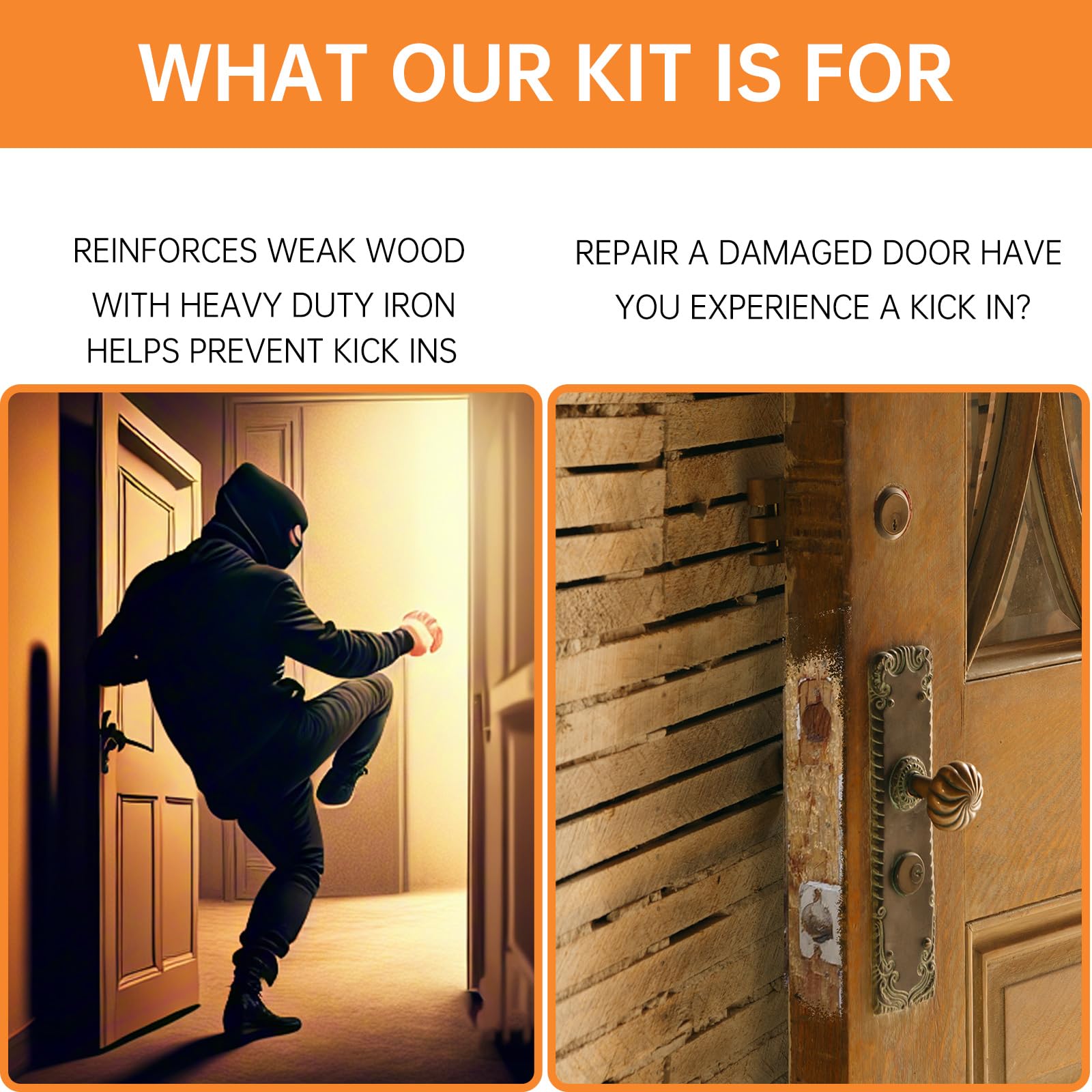 Door Reinforcement Security Kit 46-inch Heavy Duty | Includes Jamb ...