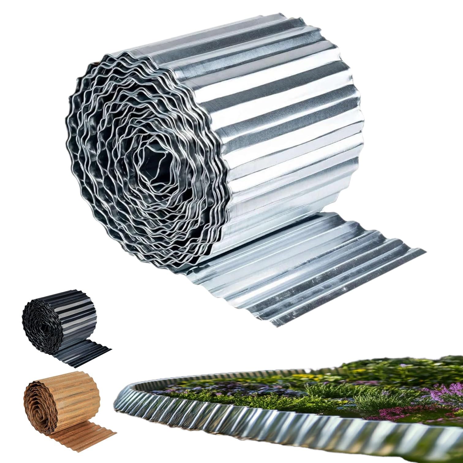 Corrugated Metal Garden Edging, Wave Roll, Landscape Edging Border for ...