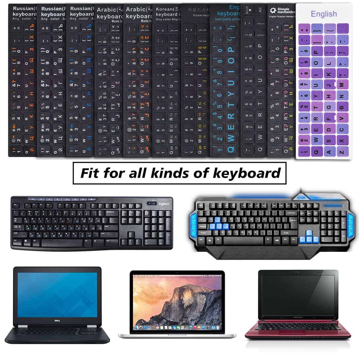 Mua Universal English Keyboard Stickers - 3PCS Replacement English ...