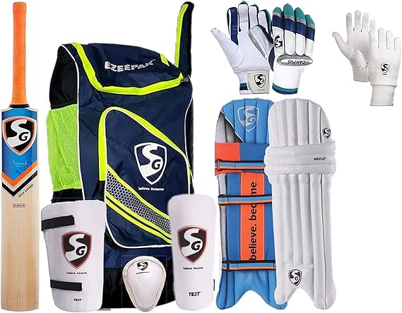 Amazon.com : SG Complete Full Cricket Kit with Ezeepak Bag (Without ...
