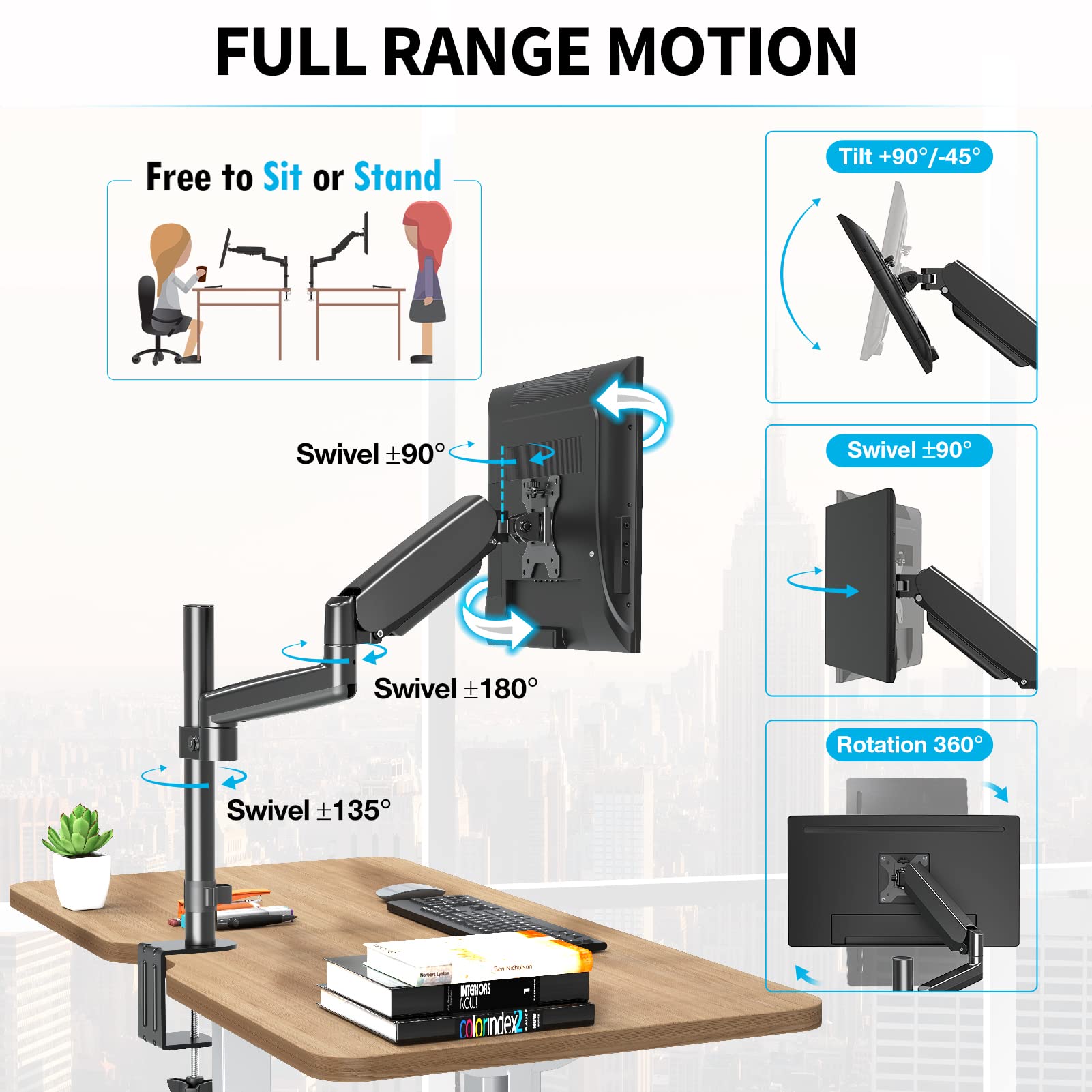 Mua Monitor Desk Mount, Monitor Stand for Desk Fits 17 to 32 Inch ...