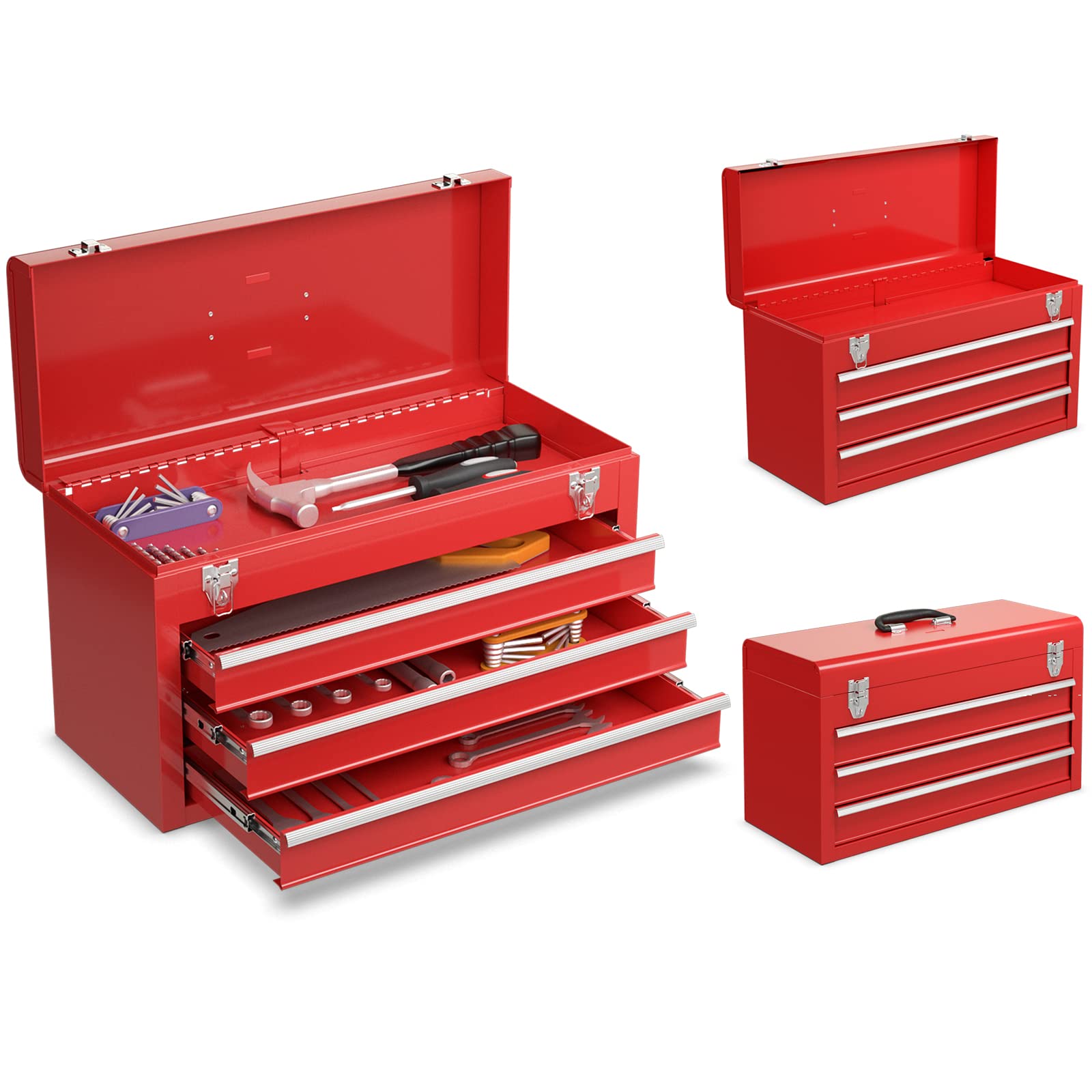 Mua Goplus Tool Box, Portable 20” Tool Boxes with 3 Drawers, Top Tool ...