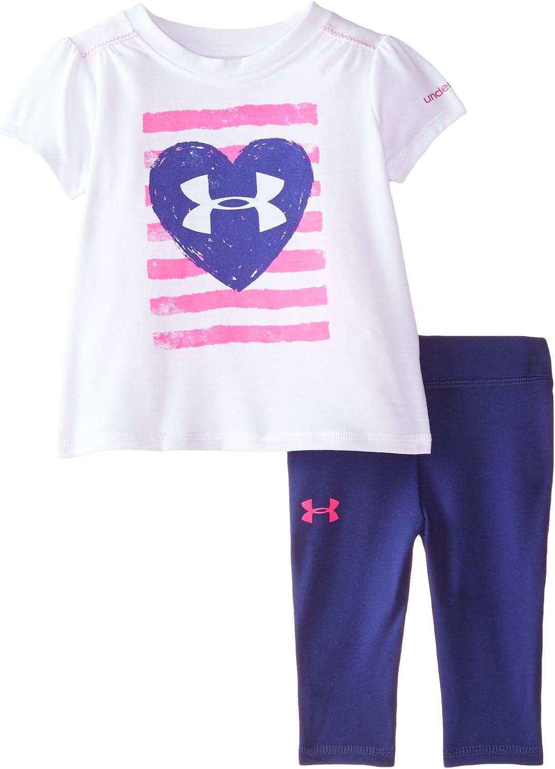 Amazon.com: Under Armour Baby Girls' 3 America Set, White, 24 Months ...