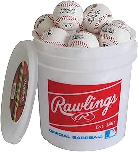 Rawlings Bucket with 2 Dozen ROLB3 Baseballs, Baseballs - Amazon Canada