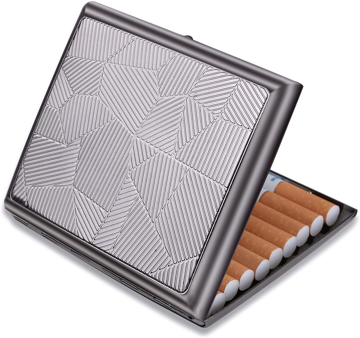 hopewey HWYH01 Elegant Black Cigarette Case Metal for 20 Cigarette ...