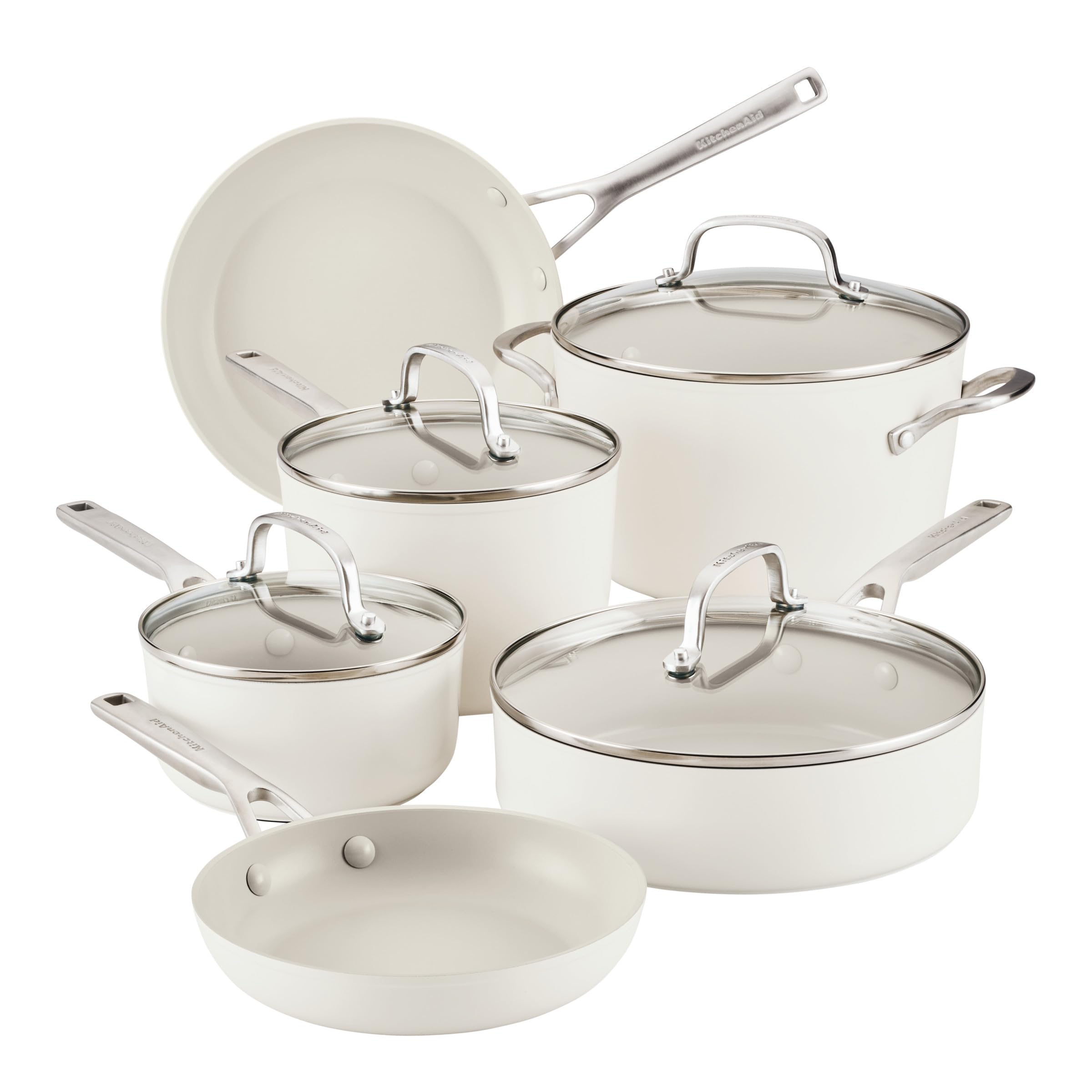 KitchenAid Hard Anodized Ceramic Nonstick Pots and Pans Set with ...