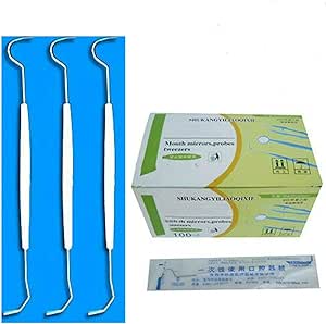 100pcs Sterilized Disposable Dental Probe Double Ends Explorer Plastic ...