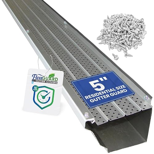 FlowGuard USA Made Professional DIY 5 Inch 50-Year Gutter Cover System ...