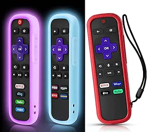 Amazon.com: 3 Pack Case for Roku Remote, Battery Cover for TCL Roku ...