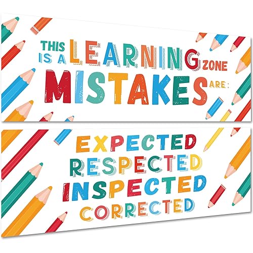 2 Pack Motivational Classroom Decorations Banner Posters for Teachers ...
