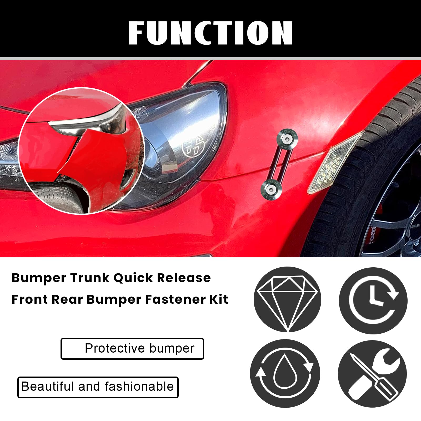 Mua Bumper Quick Release Fasteners Kit, Quick Release Trunk Front Rear ...