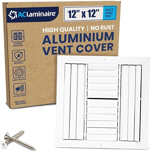 12x12 Inch (Duct Opening) Aluminum 4-Way Air Flow Vent – HVAC Vent ...