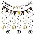 Amazon.com: 60th Birthday Decoration Kit, Happy 60th Birthday Banner ...