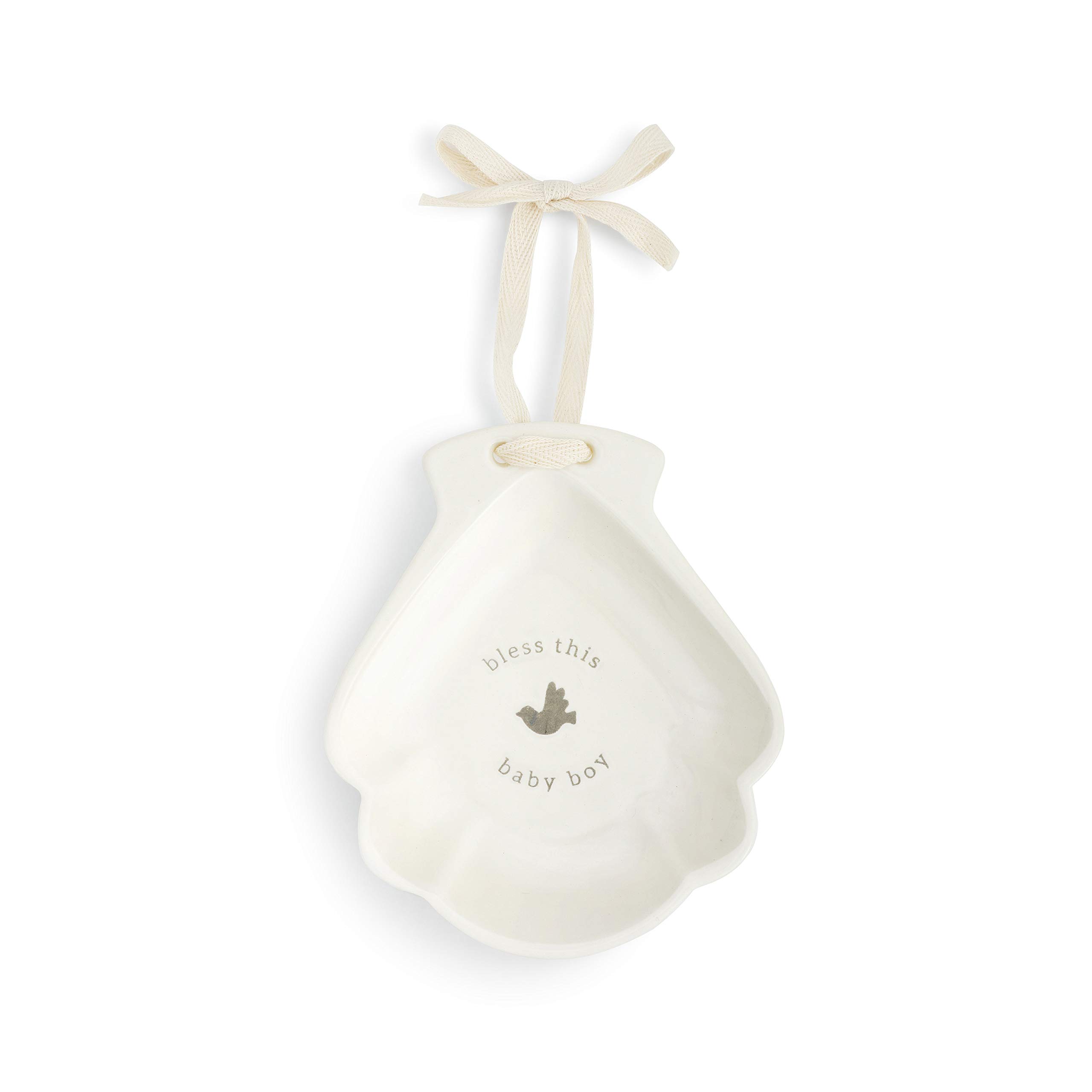 DEMDACO Bless This Baby Boy Glossy White 5 x 4 Ceramic Stoneware ...