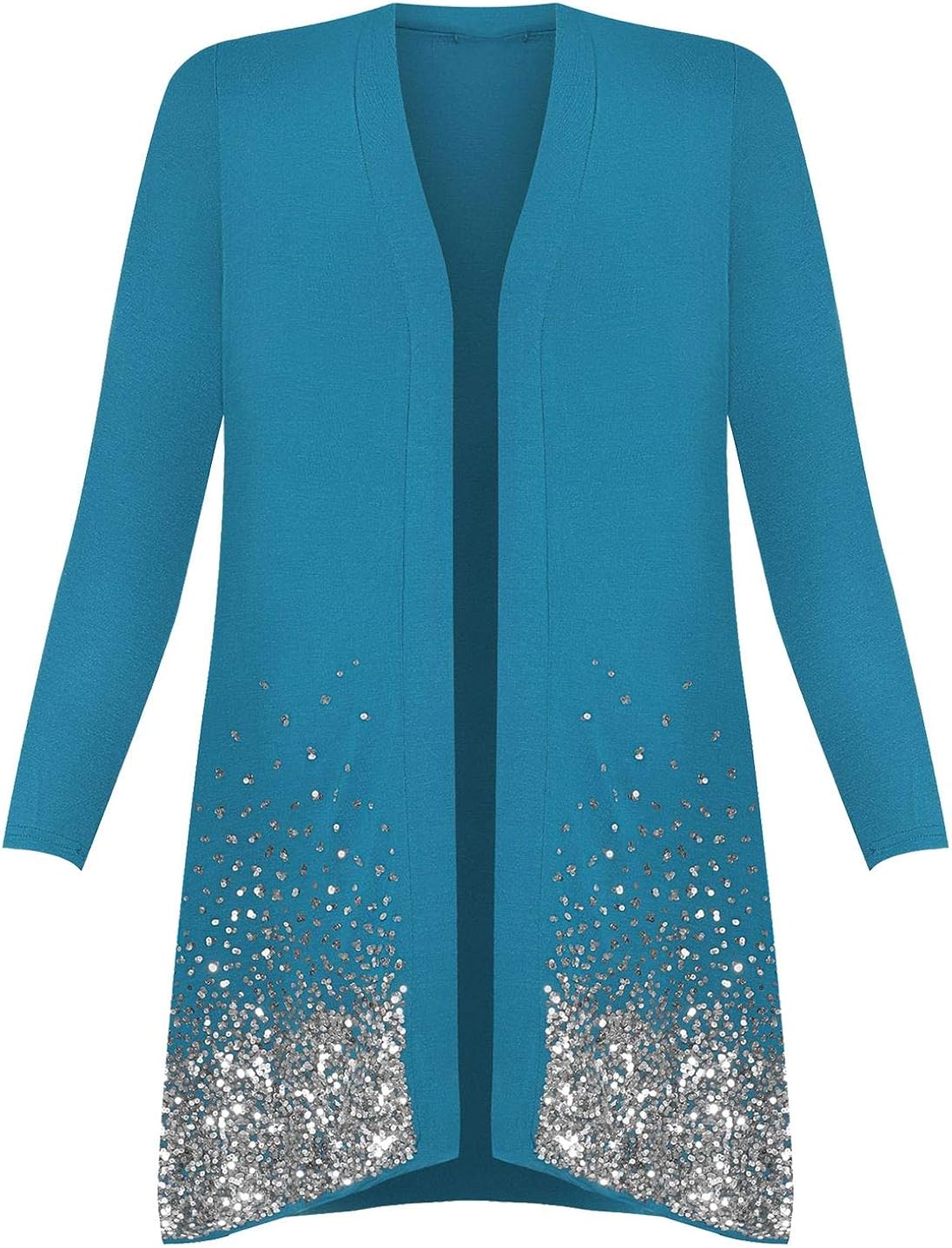 DIGITAL SPOT Ladies Fancy Open Front Fancy Party Sequin Cardigan Womens ...