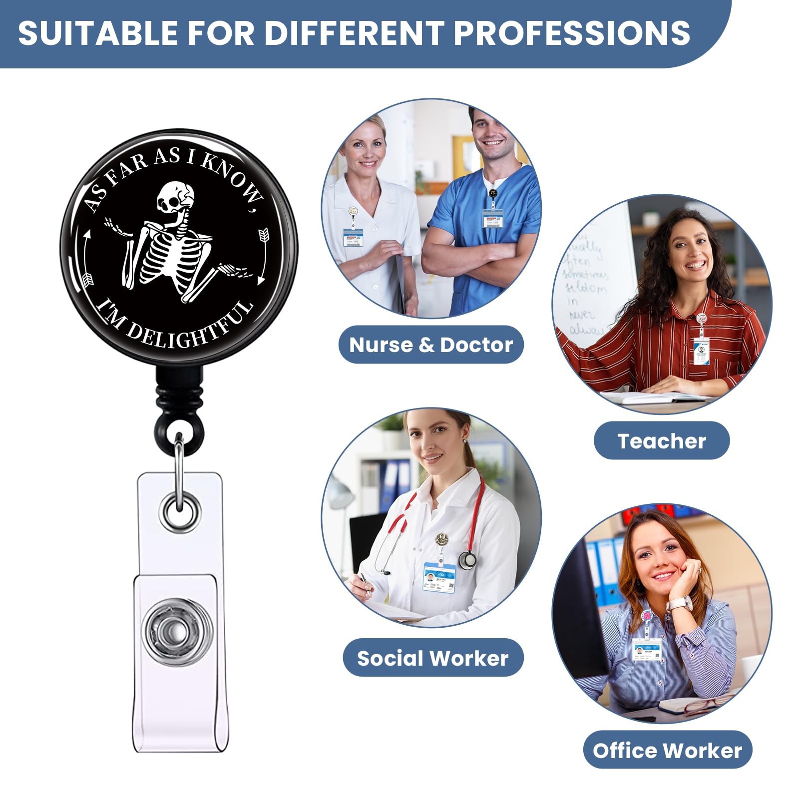 Mua Badge Reels Retractable Cute ID Clip with 360° Swivel,for Nurse ...