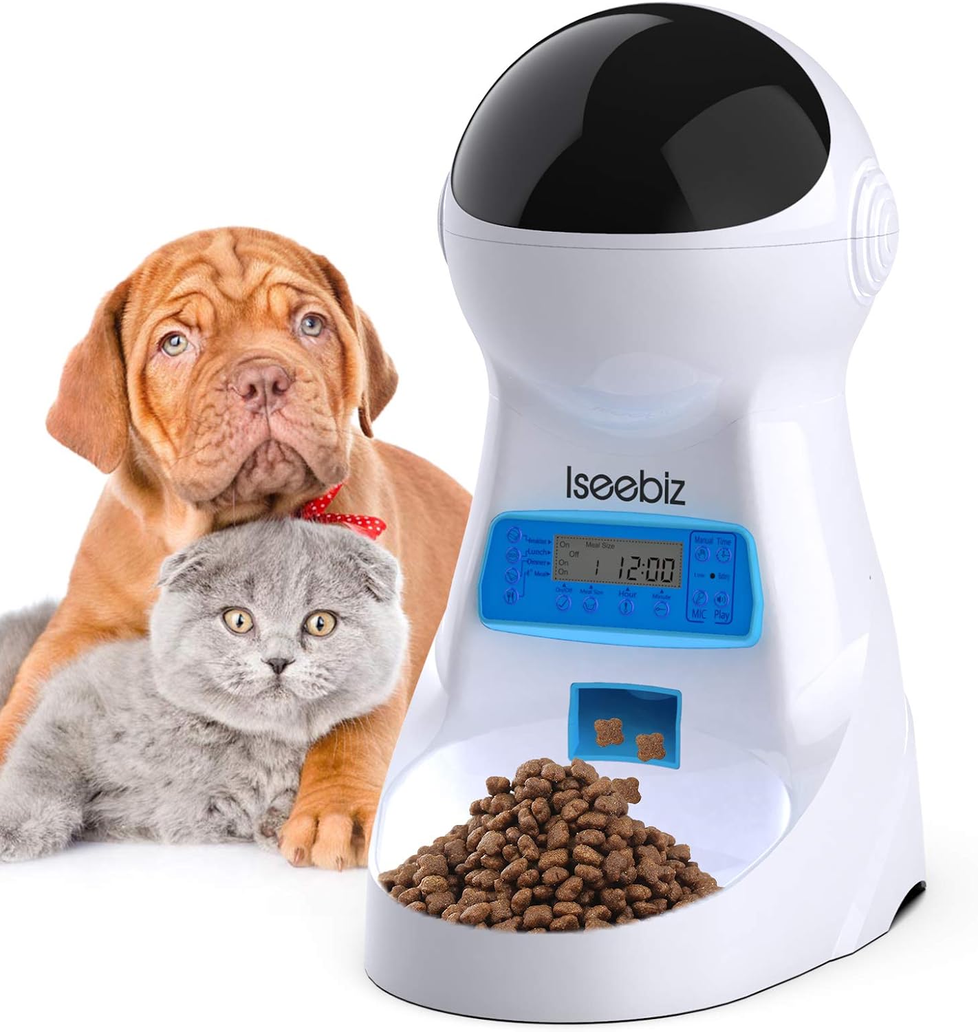 Automatic Pet Feeder Dogs Cats Food Dispenser With Voice Record Remind Automatic Pet Feeder Dogs Cats Food Dispenser With Voice Record Remind