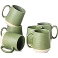 Amazon.com: Hasense Porcelain Coffee Mugs Set of 6, 15 Ounce Large Ceramic Coffee Cups Set with ...