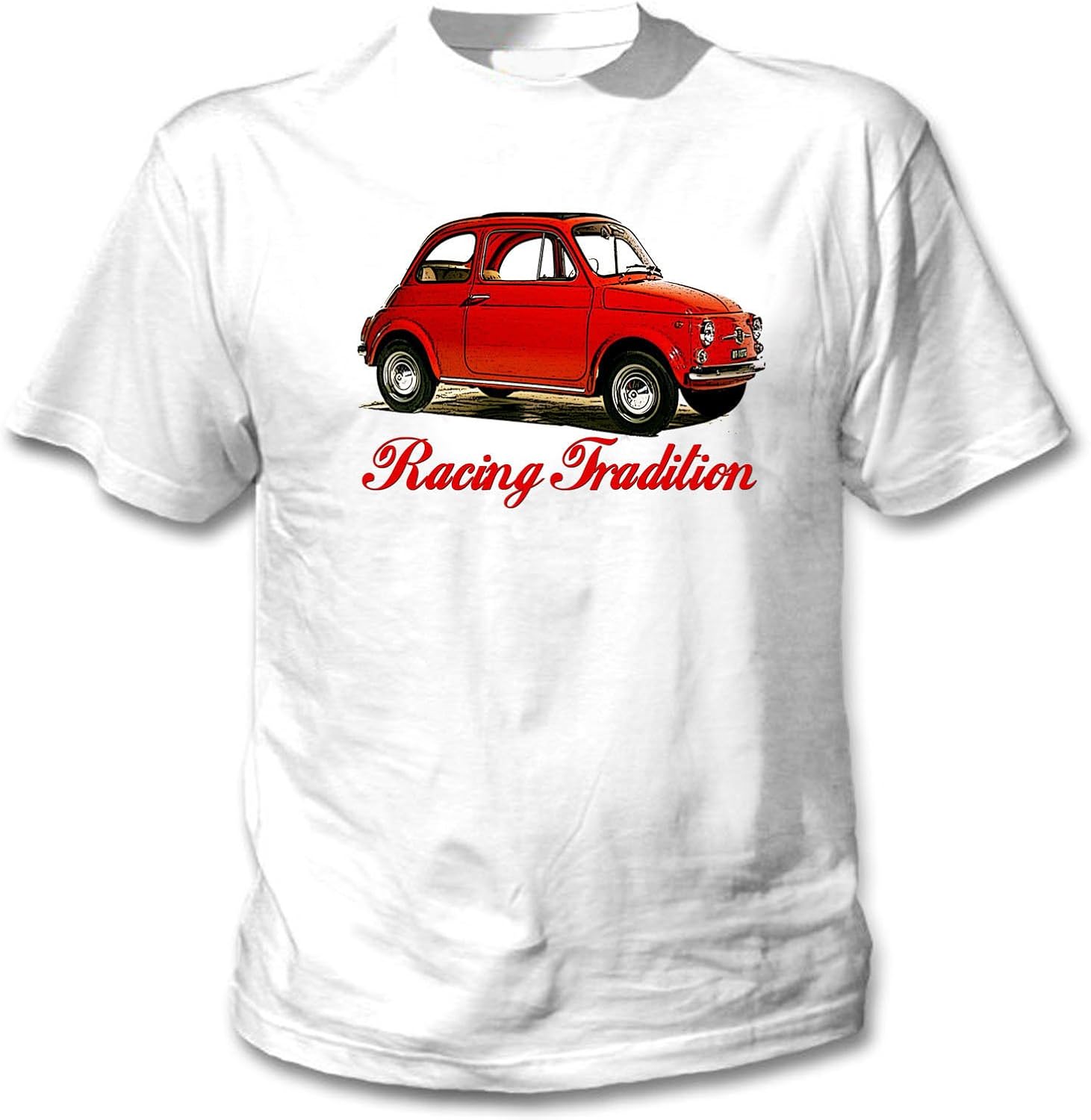 TEESANDENGINES Fiat 500 Italian Vintage Car Inspired Tshirt di Cotone ...