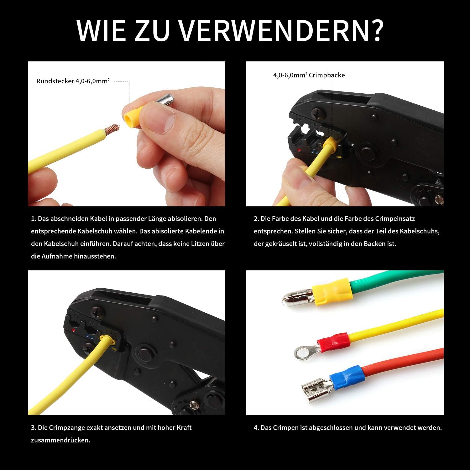 ELECTRAPICK Wire Terminals Crimping Tool, Insulated Ratcheting ...
