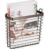 Amazon.com: Wall Mounted Silver Metal Wire Mesh 3 Tier Hanging Magazine ...