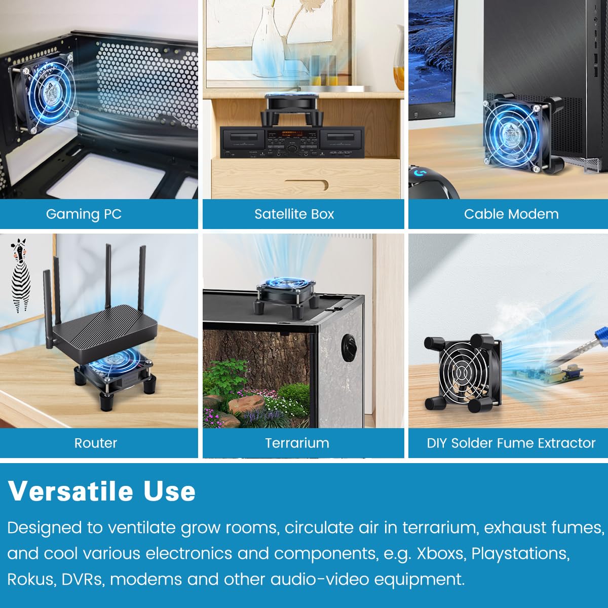 Mua GDSTIME 80mm x 25mm Computer Fan with AC Plug 100V-240V Variable ...