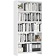 Amazon.com: OSEILLC 5-Tier Bookshelf, White Bookshelf with Storage ...