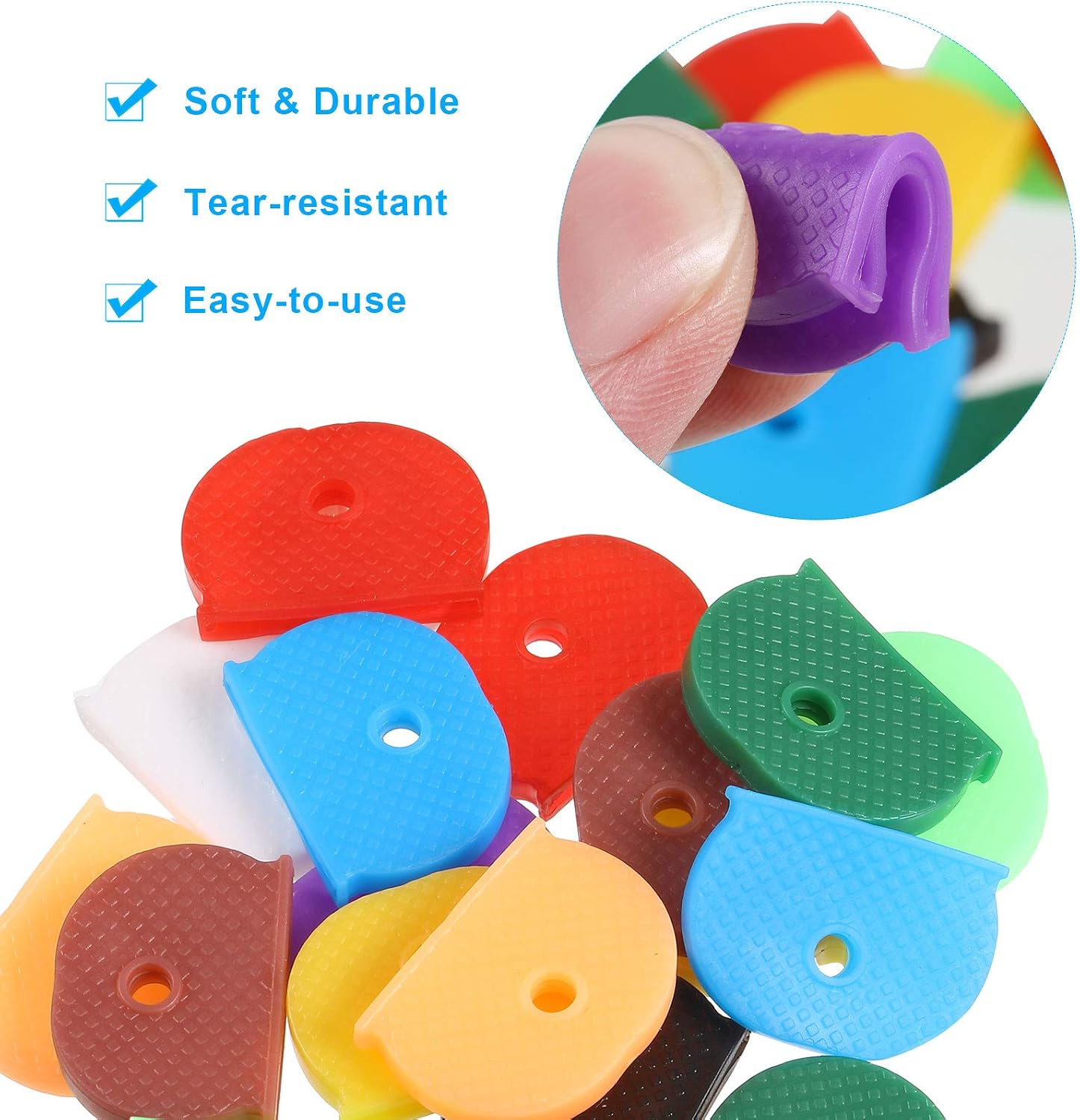 20 Pieces Key Caps Covers Tags Flexible Key Covers Plastic Key ...