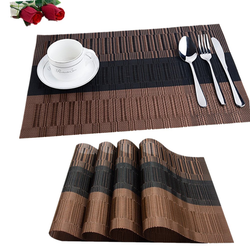 Fontic 6Pcs Sets de Table Anti-Glissant en PVC Napperon Lavables ...