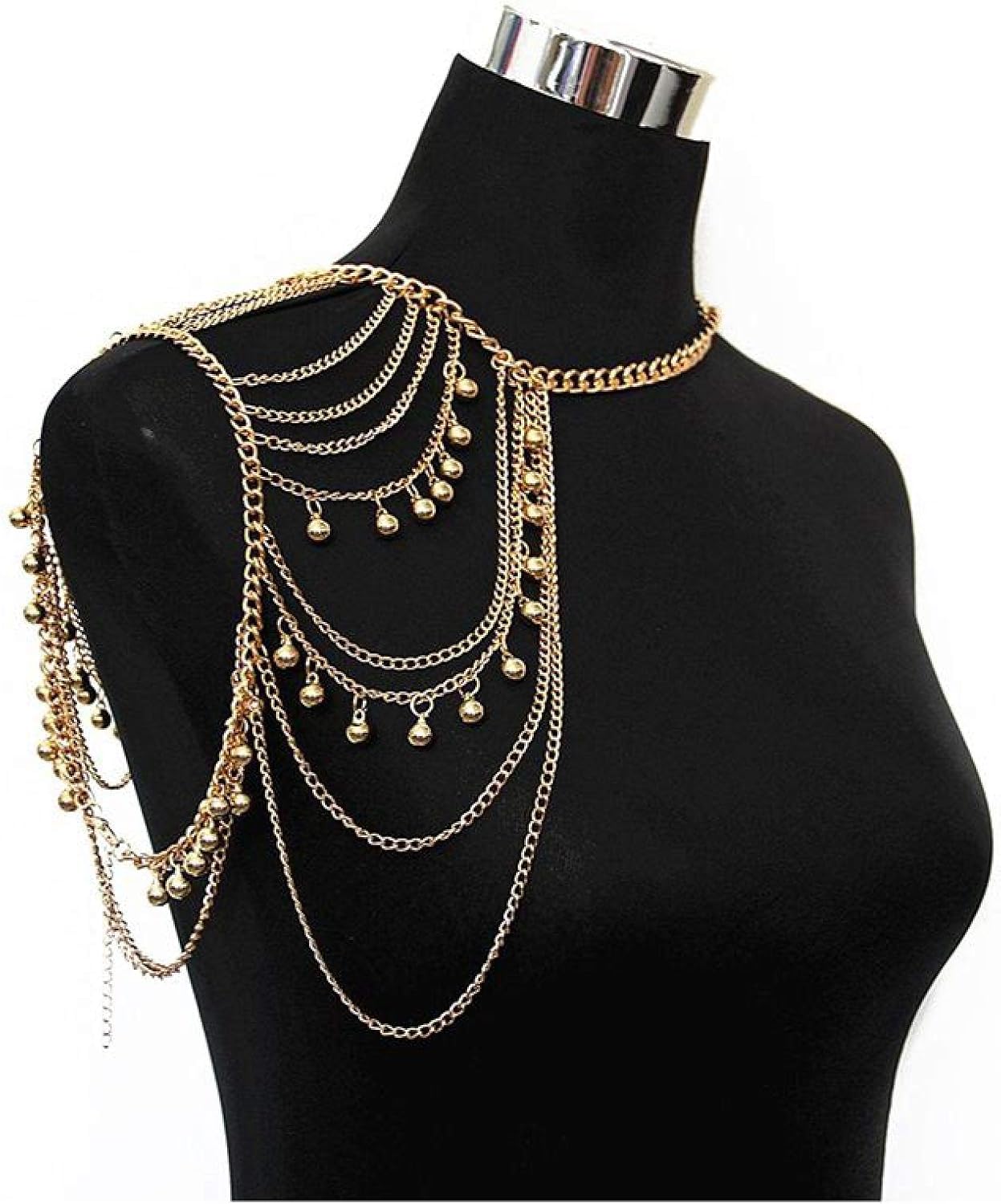 Body Chains For Women Gold Tone Harness Multilayer Body Chain With ...