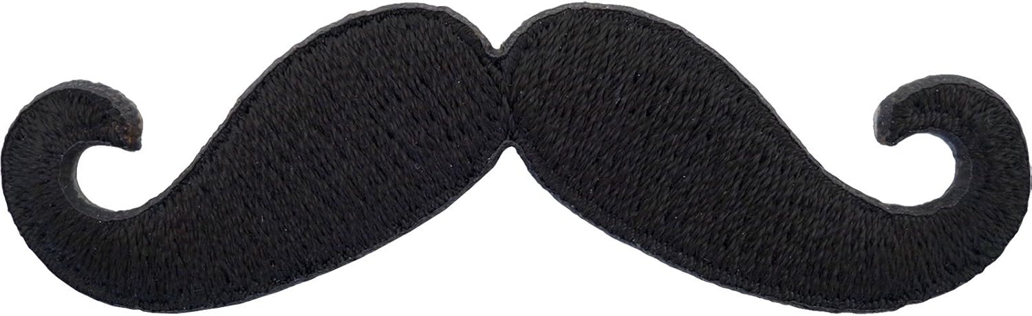 Moustache Iron On Badge Sew On Patch Black Embroidered Monopoly ...