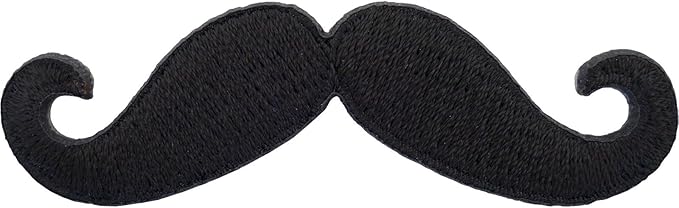 Moustache Iron On Badge Sew On Patch Black Embroidered Monopoly ...