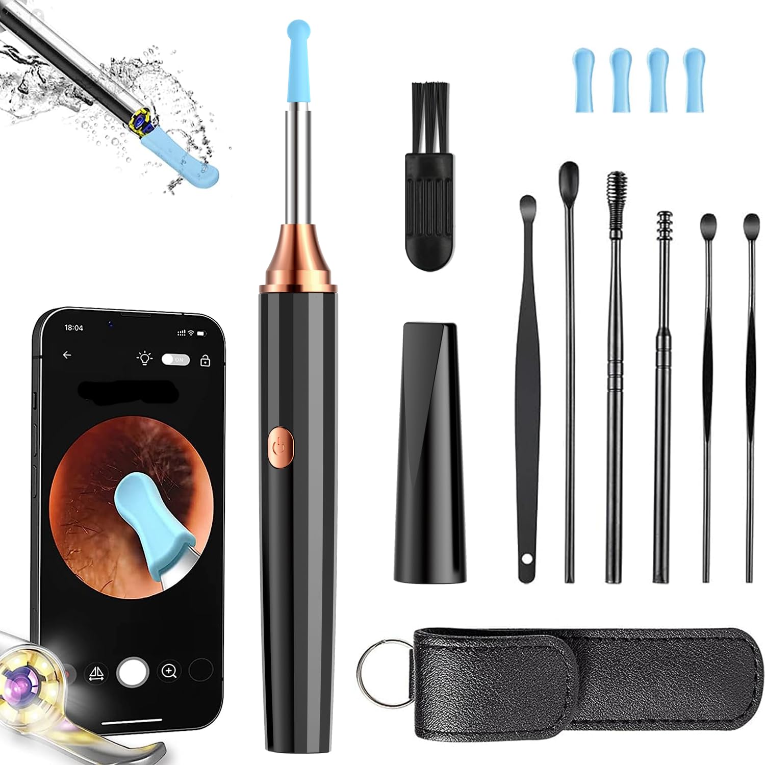 Ear Wax Removal Tool, AUIOEY Ear Cleaner Otoscope with Camera, Ear ...