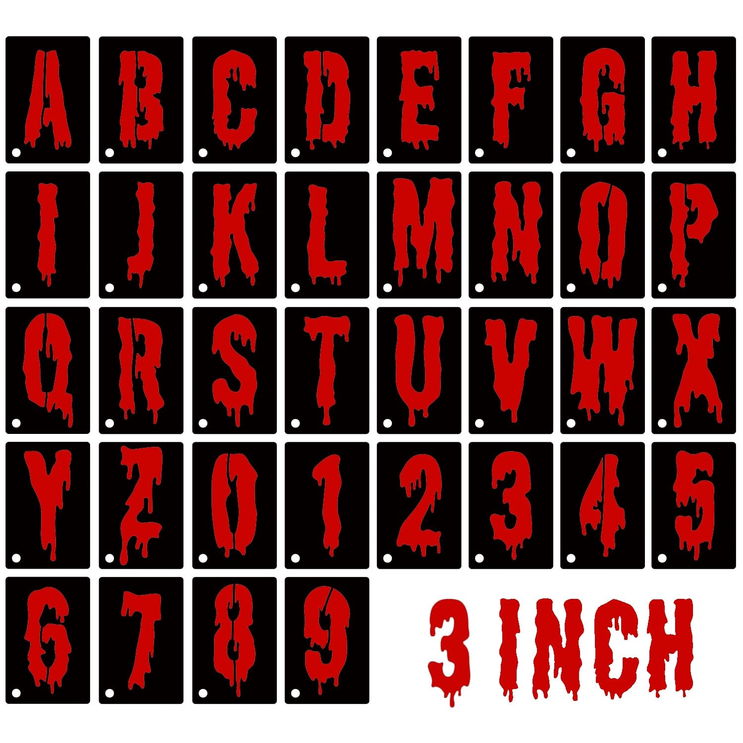 36 Pcs Halloween Letter Stencils, Reusable Alphabet Numbers Stencils ...