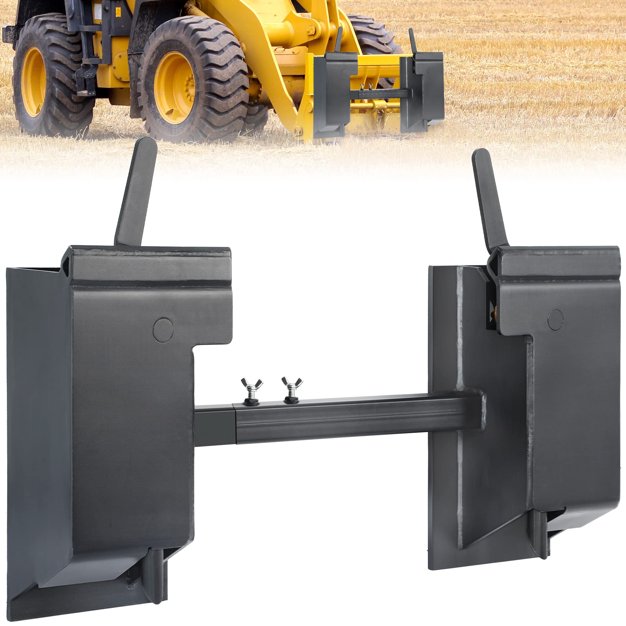 YITAMOTOR Adjustable Skid Steer Adapter Quick Tach Attachment ...