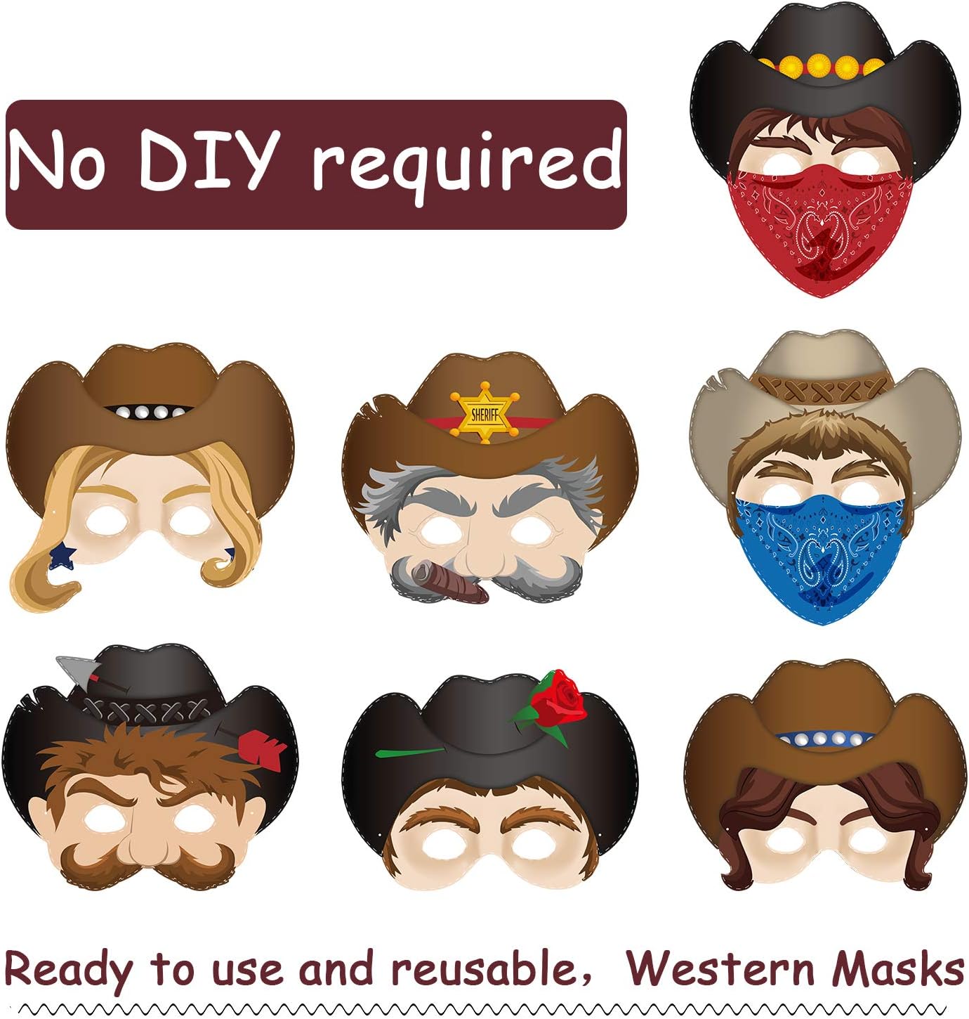 Western Party Decoration Supplies Western Masks Western Cowboy Masks ...